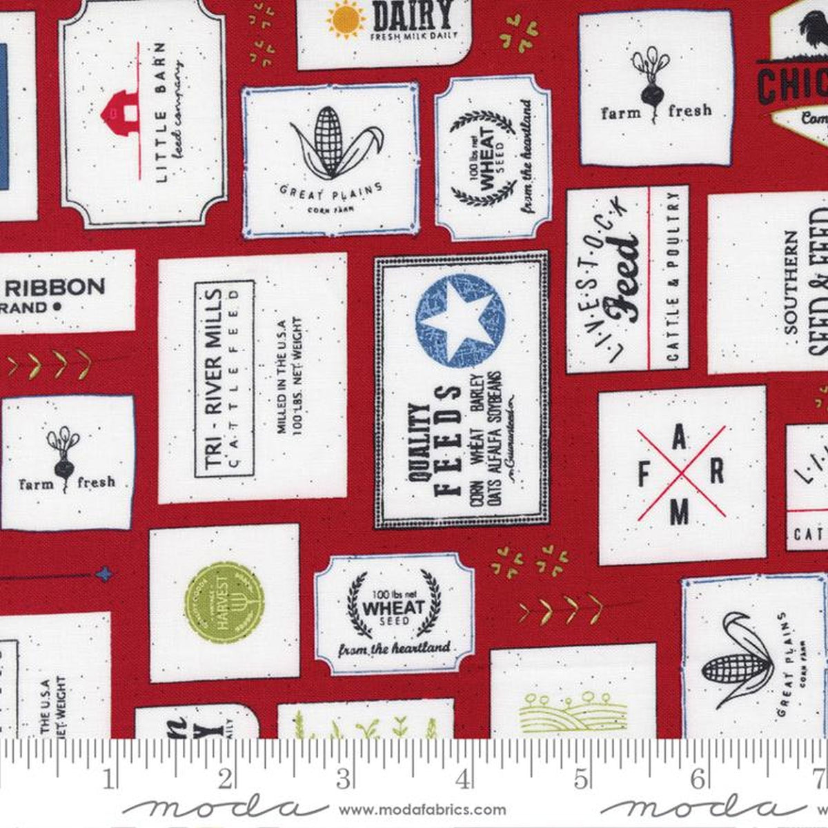 Graze Farm Fresh Red Quilt Fabric 55600 16 from Moda by the yard ...